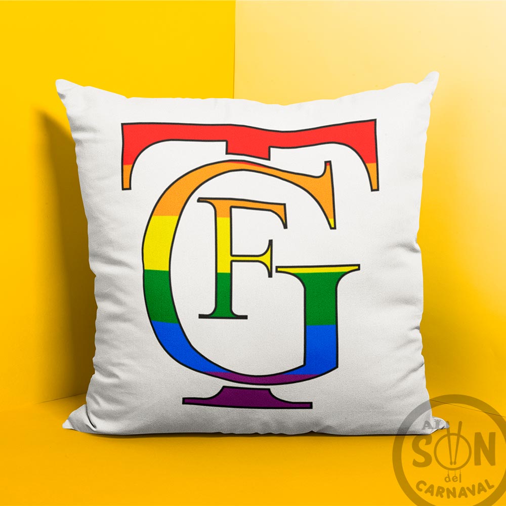 ֍ Cojín Logo del Teatro Falla LGTBI【 Al son del Carnaval